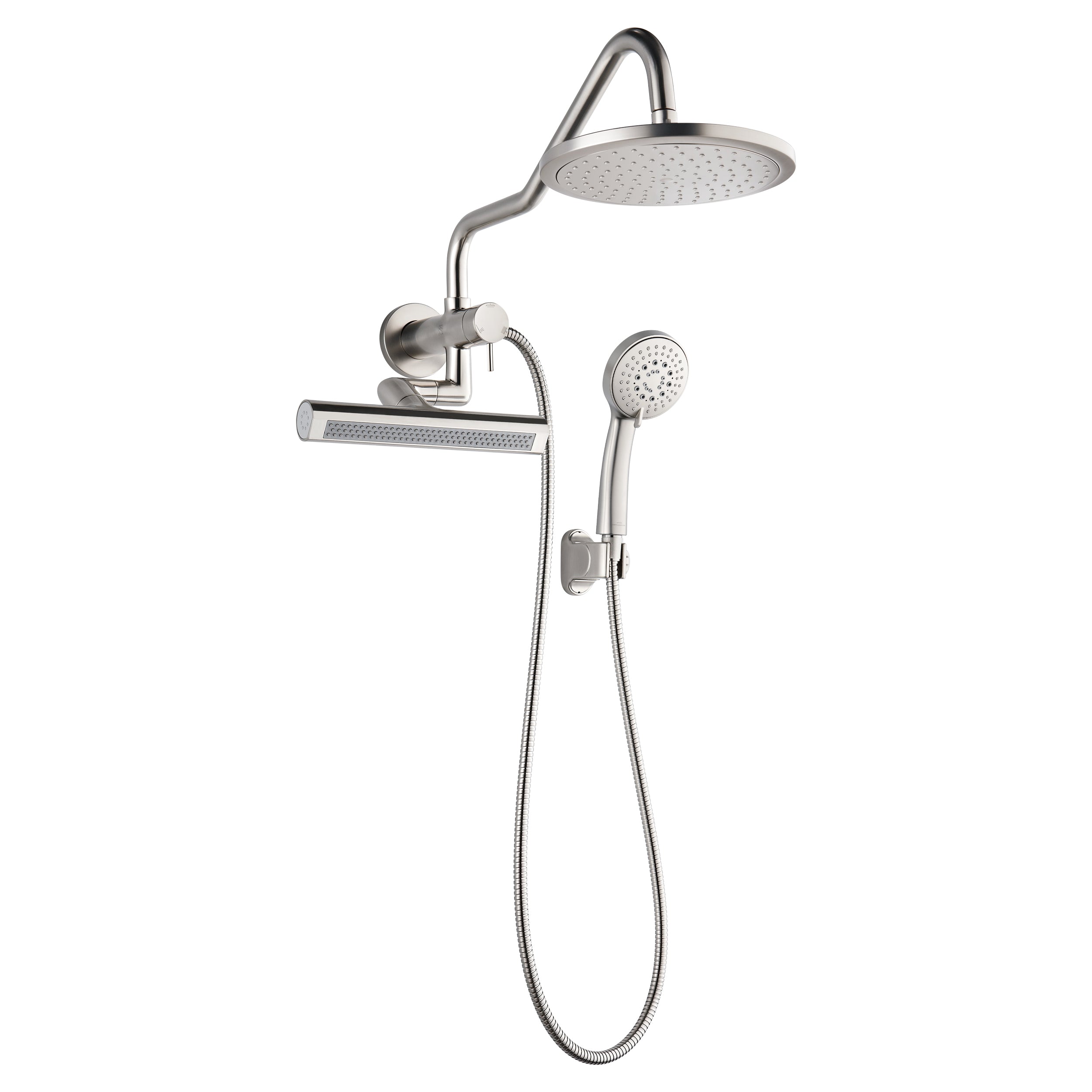 Forno Acqua AcquaFALL Mini Shower Head, Brushed Nickel Finish, Overhea ...